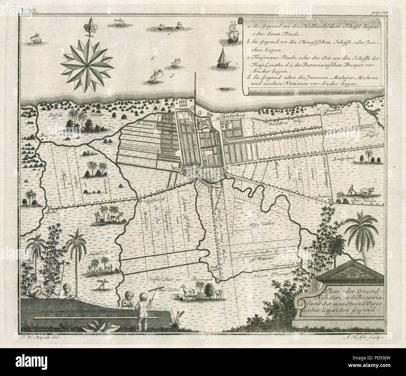 Map of the city of Batavia Stock Photo - Alamy