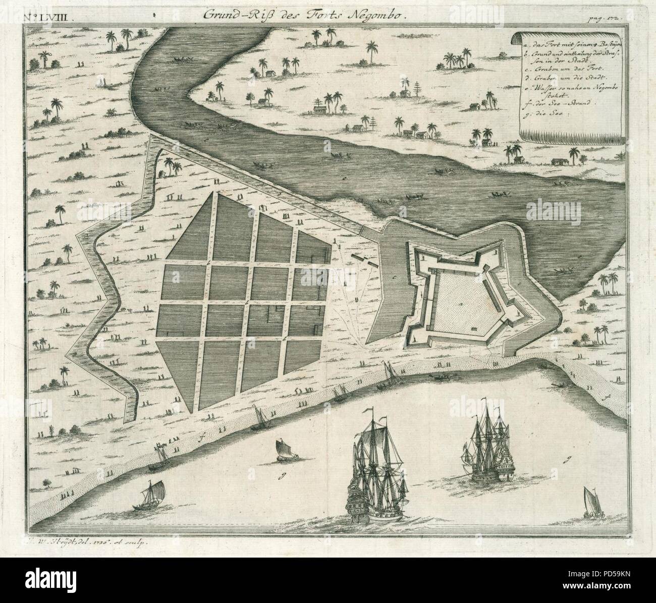 Map of the Negombo fort Stock Photo - Alamy