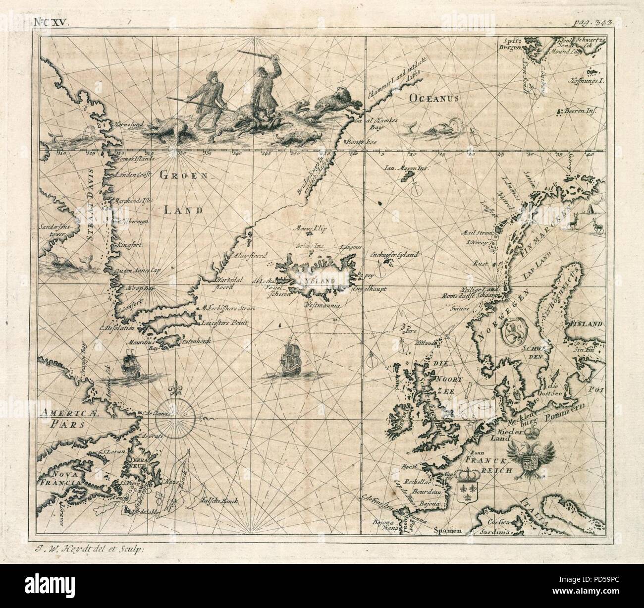 Map of the northern Atlantic Ocean Stock Photo - Alamy