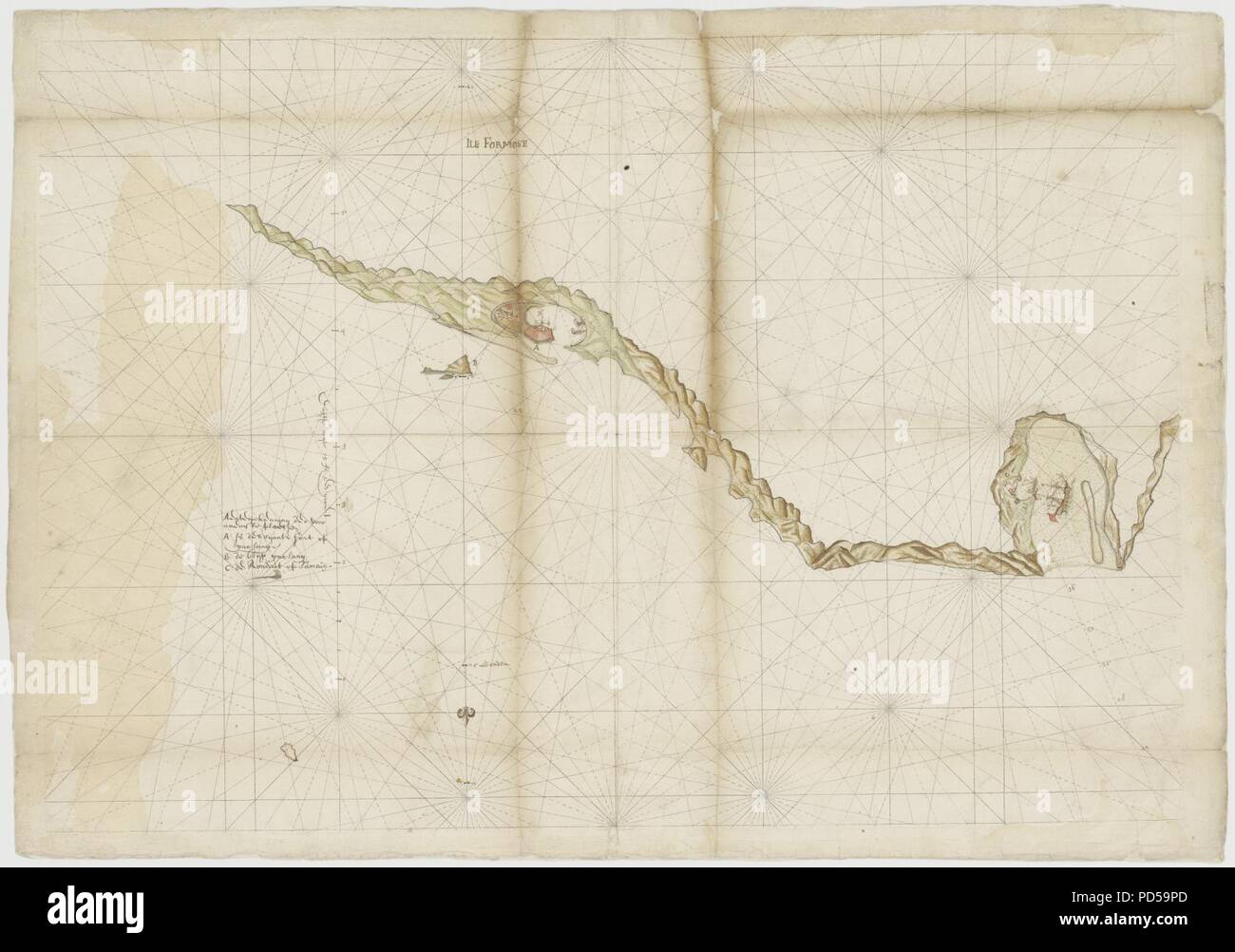 Map of Spanish fort at Tamsui, later in hands of the VOC Stock Photo ...