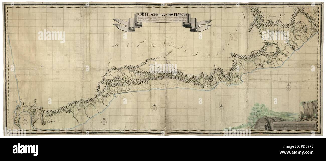 Map showing route to discover the region to the east of the Cape of ...