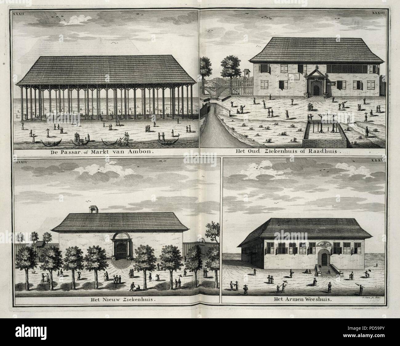 Four views of buildings in Ambon City Stock Photo - Alamy