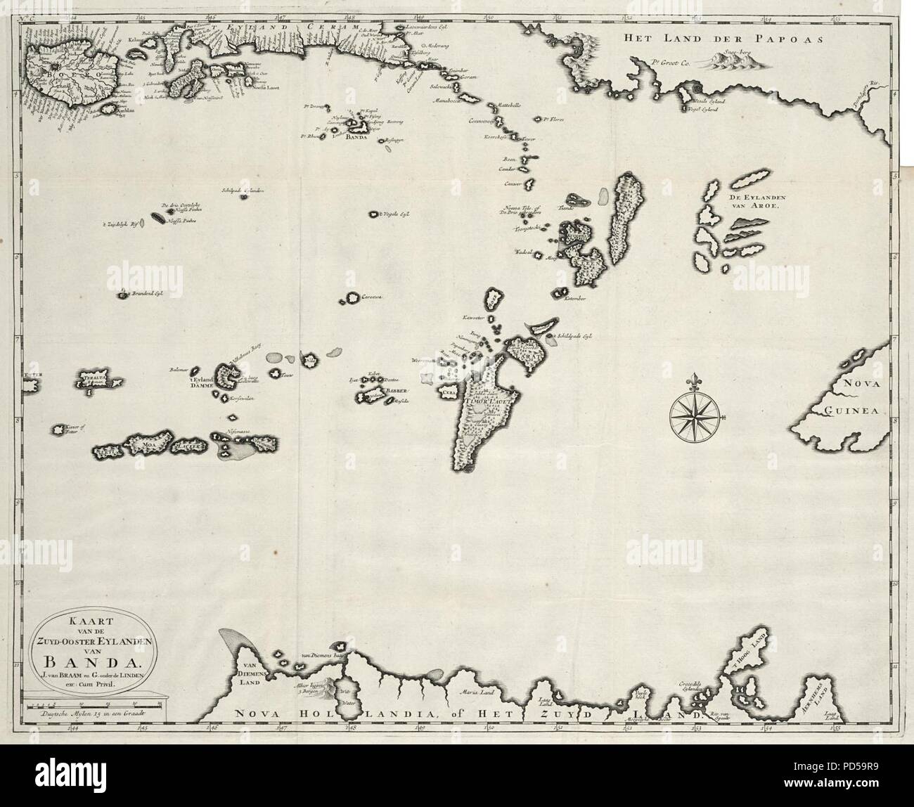 Map of the southeastern part of the Banda islands Stock Photo - Alamy