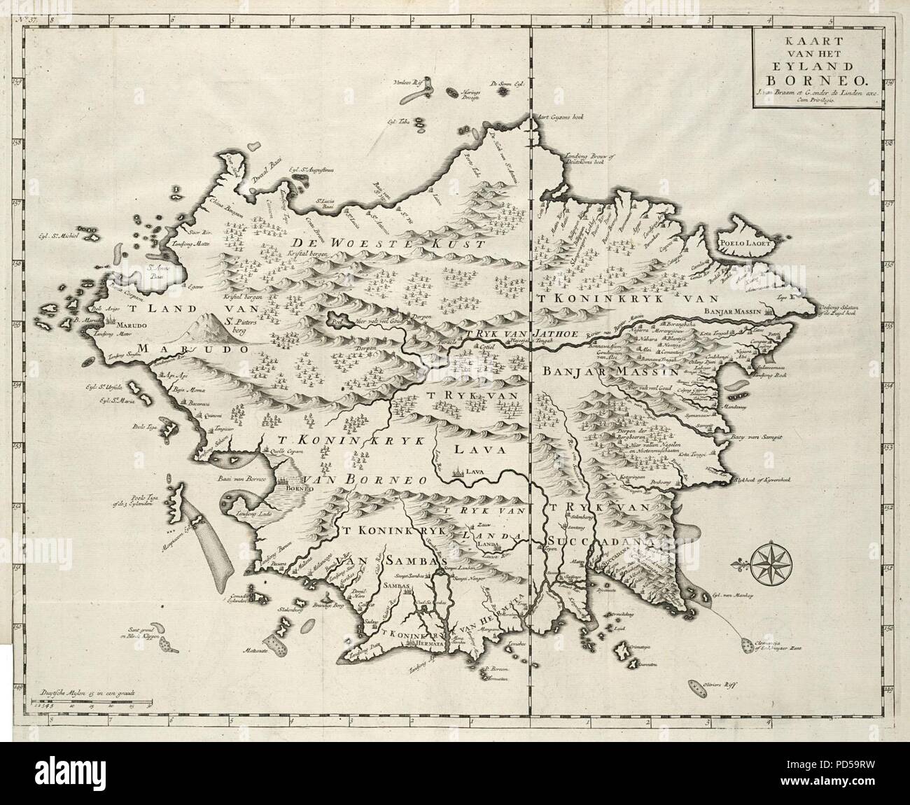 Map of Borneo Stock Photo - Alamy