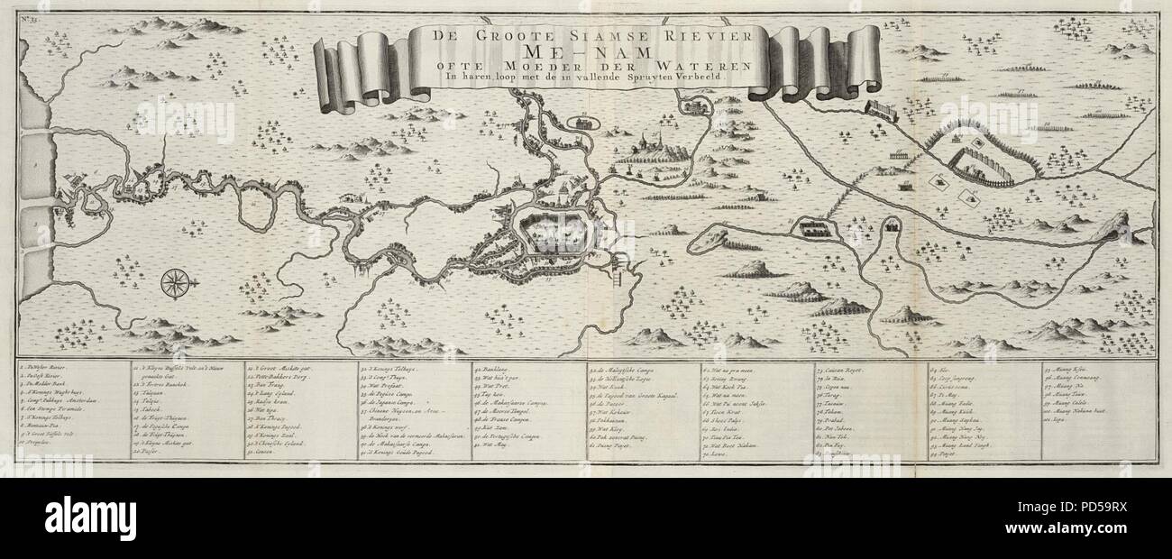 Map of the river of Siam Stock Photo - Alamy