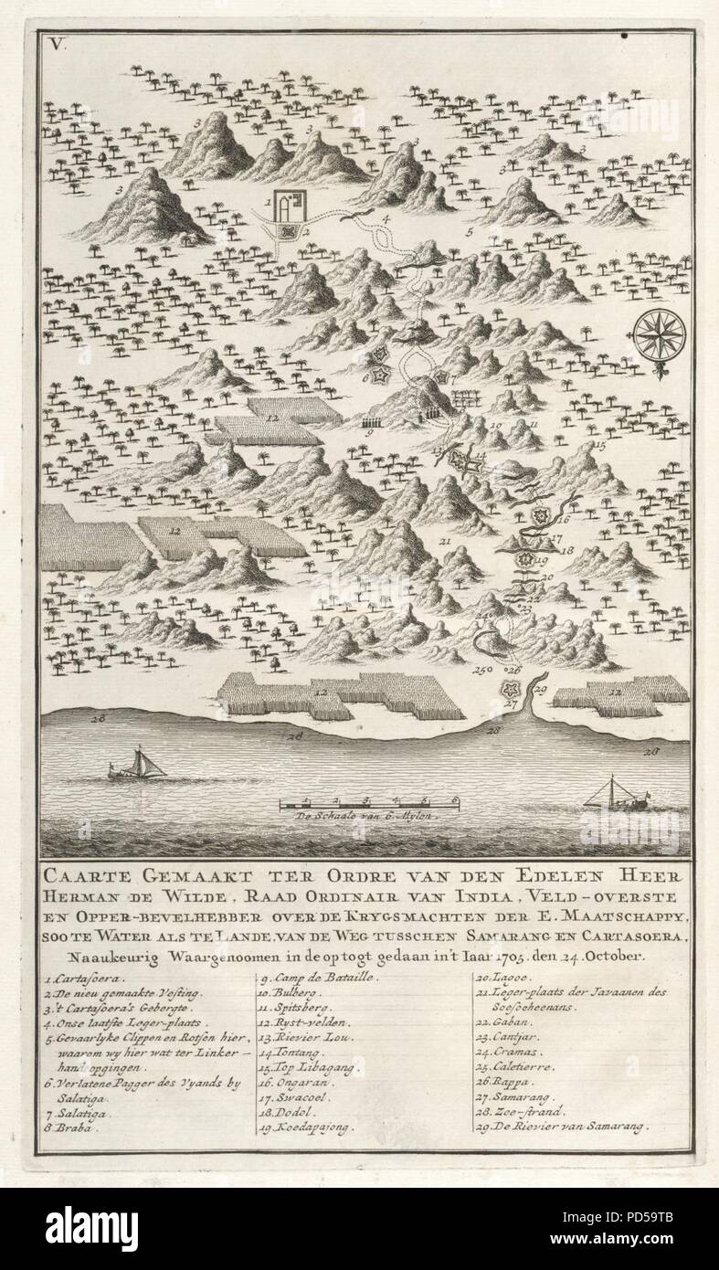 Map showing the road between Samarang and Cartasoera Stock Photo - Alamy