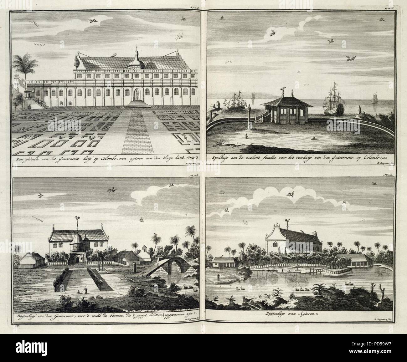 Four views of Colombo buildings Stock Photo - Alamy