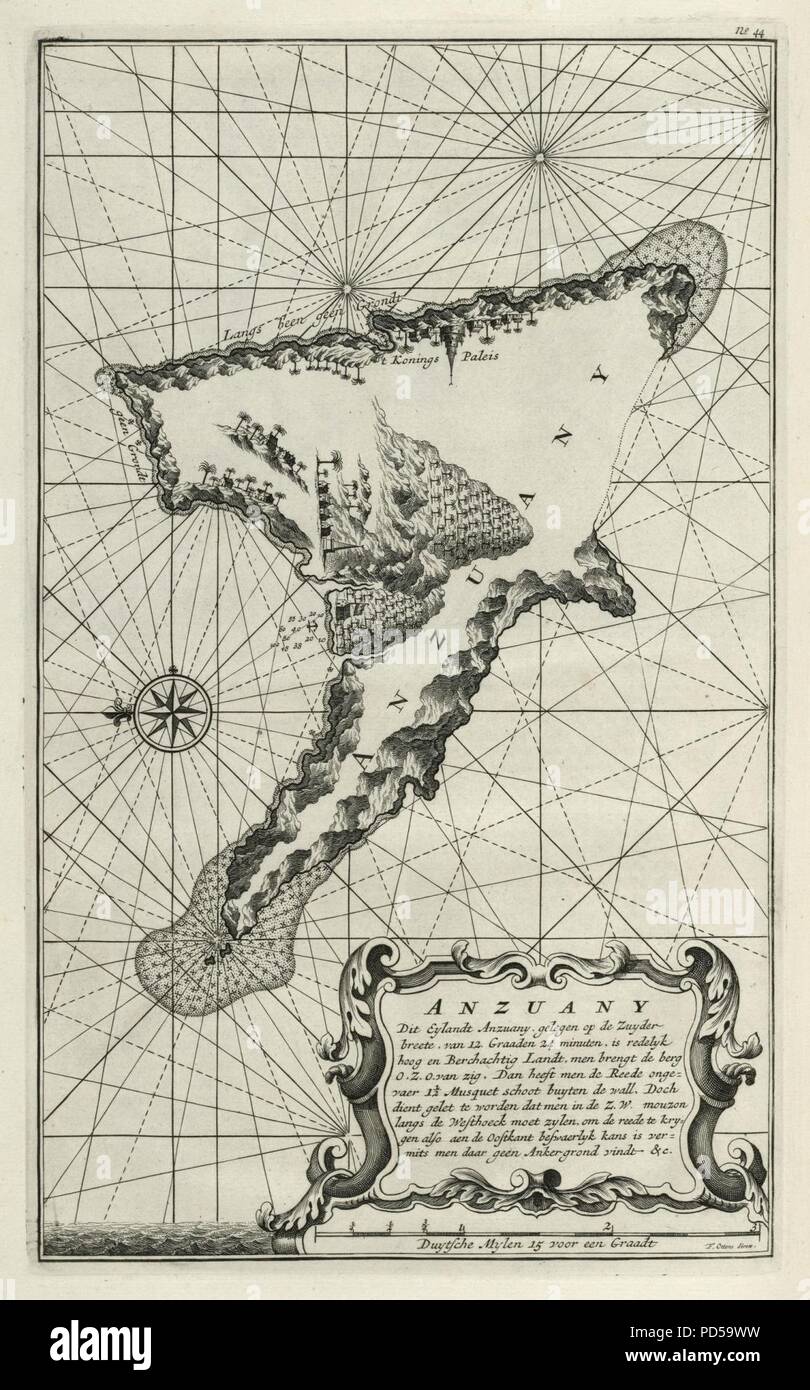 Map of the island of Anjouan Stock Photo - Alamy