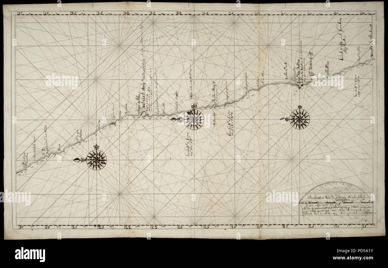 Map of the Namibian coast Stock Photo - Alamy