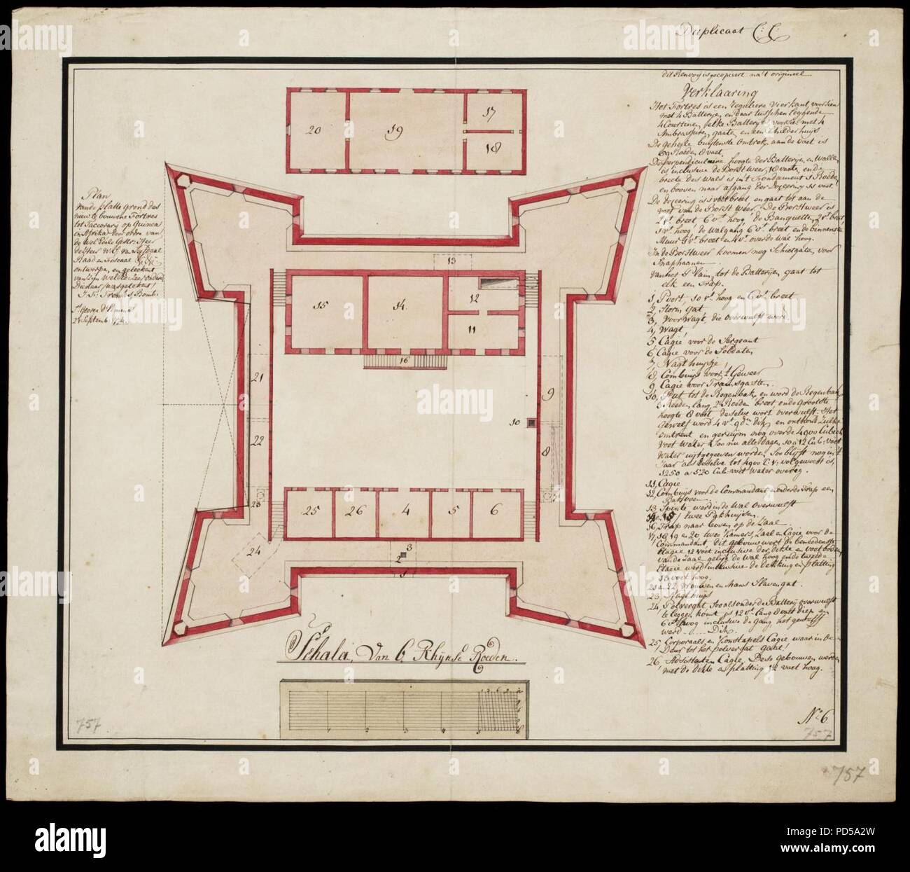 Floor plan of the fort to be built at Tacorary Stock Photo - Alamy