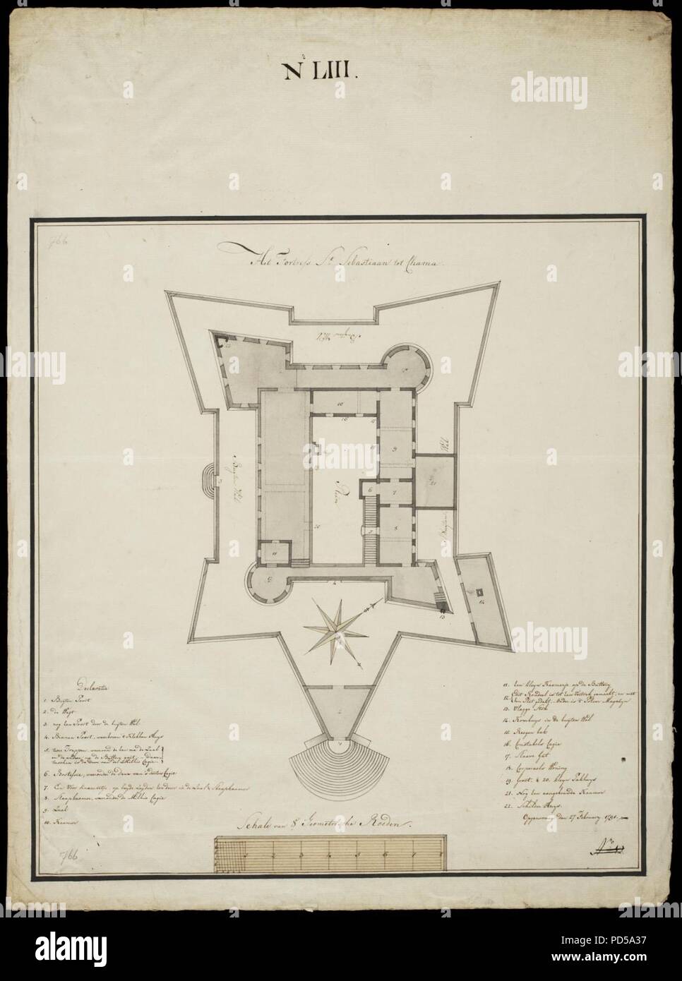 Floor plan of the St. Sebastian fort at Chama Stock Photo - Alamy