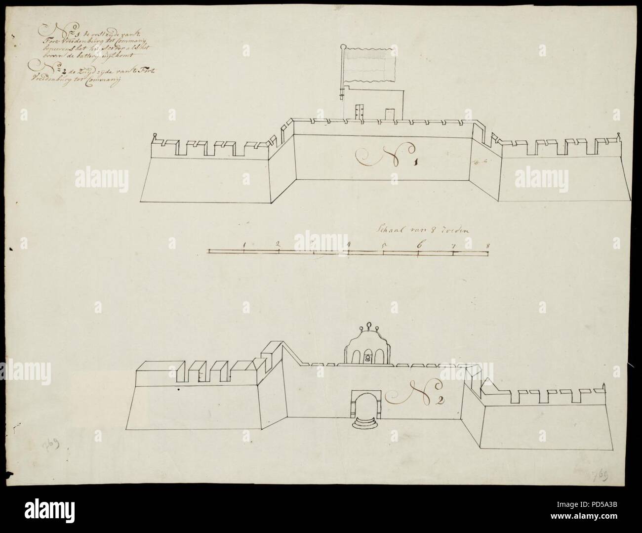 Views of the eastern and southern aspects of the Vredenburg fort at ...