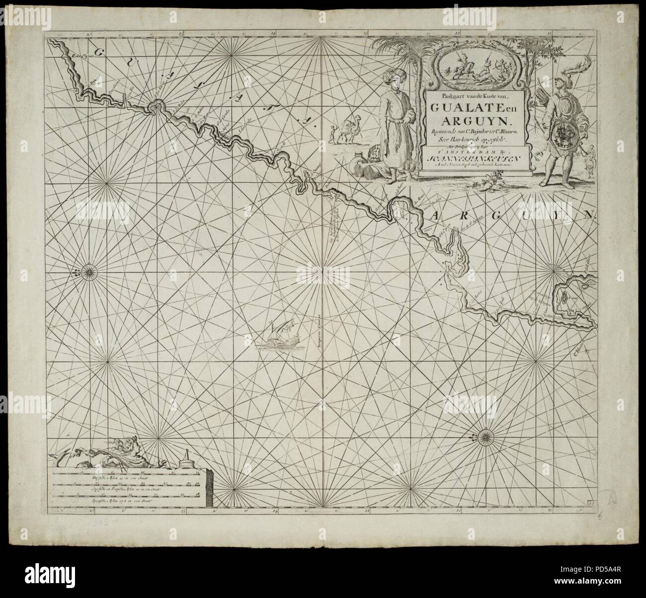 Map of the West African coast, near Arguin Stock Photo - Alamy