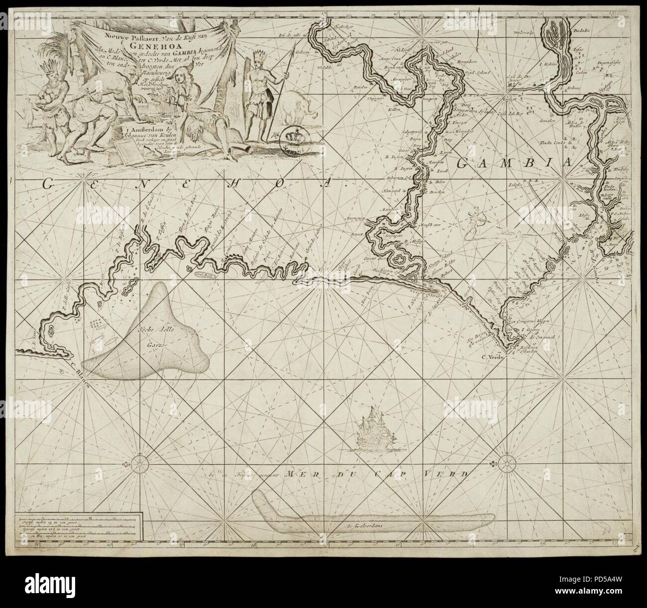 Map of the West African coast, from Arguin to Cabo Verde Stock Photo ...