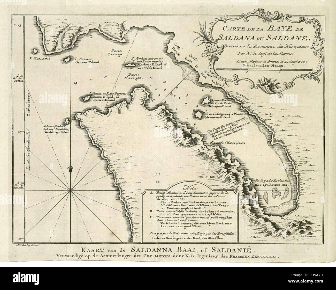 Map of Saldanha Bay Stock Photo - Alamy