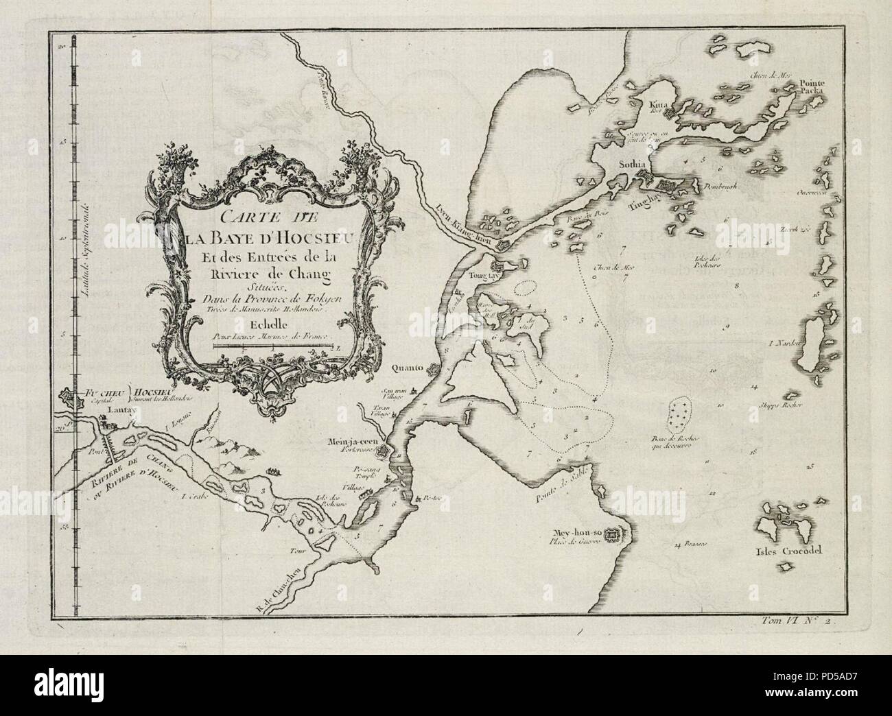 Map of the bay of Hocksieu Stock Photo - Alamy