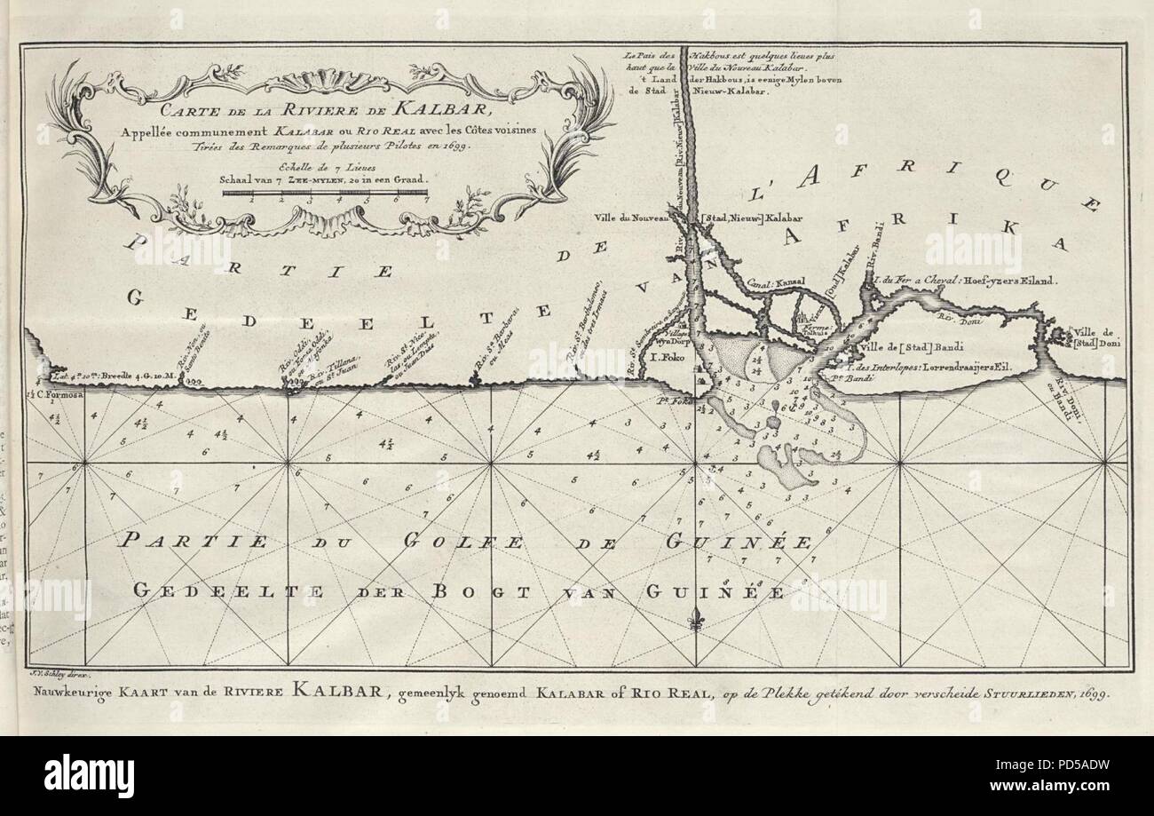 Map of the mouth of the Kalbar River Stock Photo - Alamy