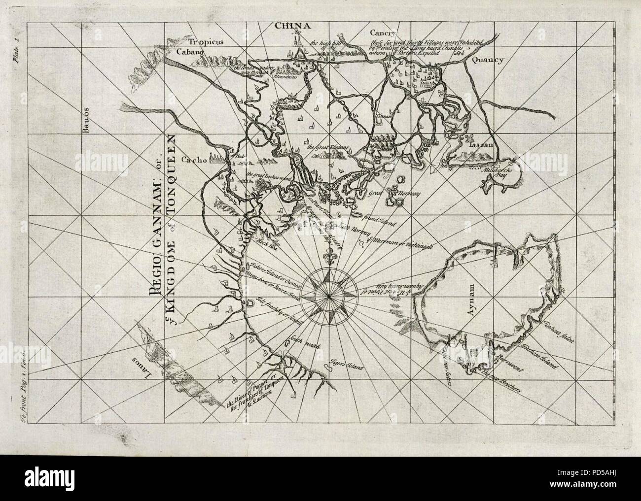 Map of Tonquin Stock Photo - Alamy