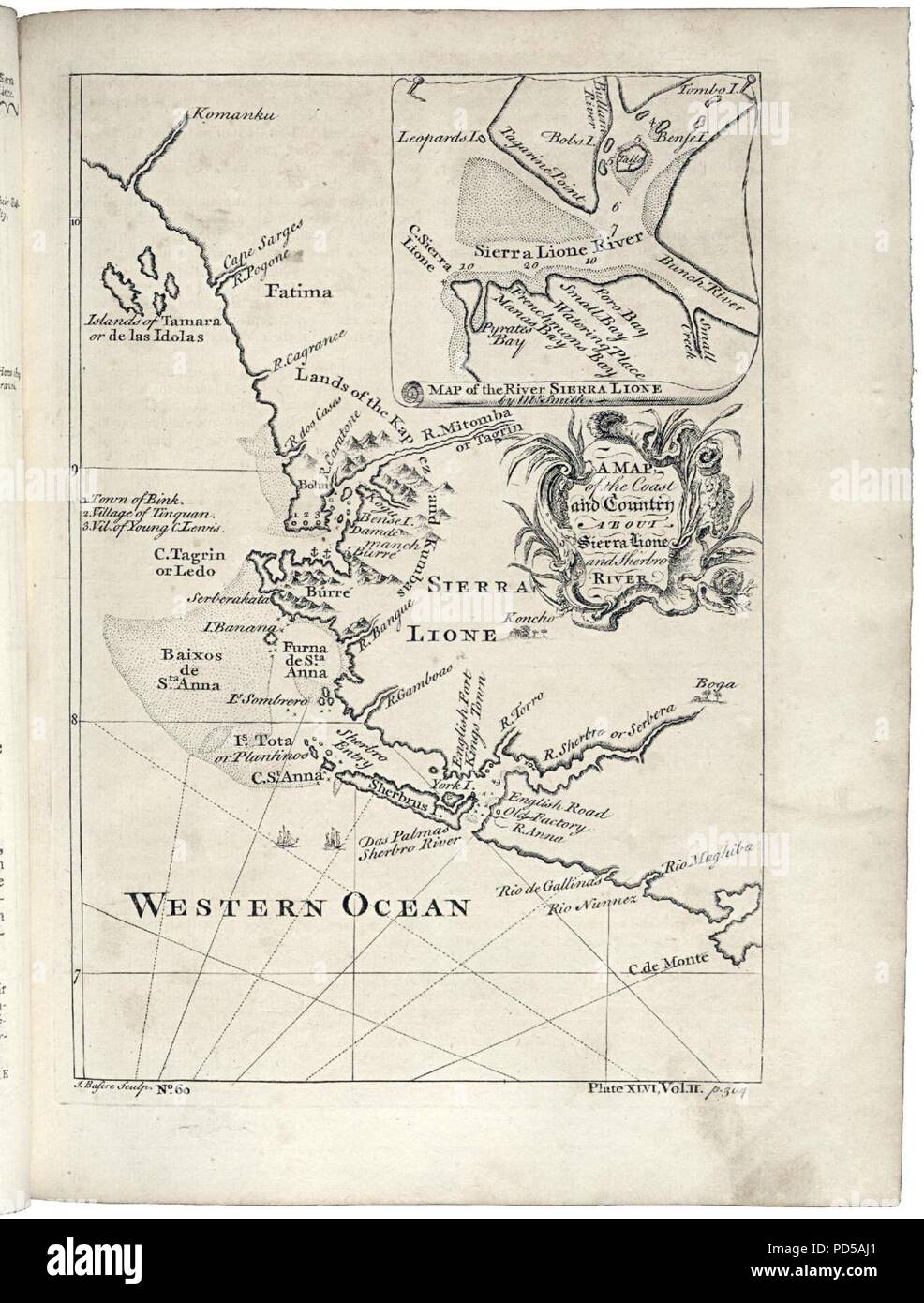 Map of the coast of Sierra Leone Stock Photo - Alamy