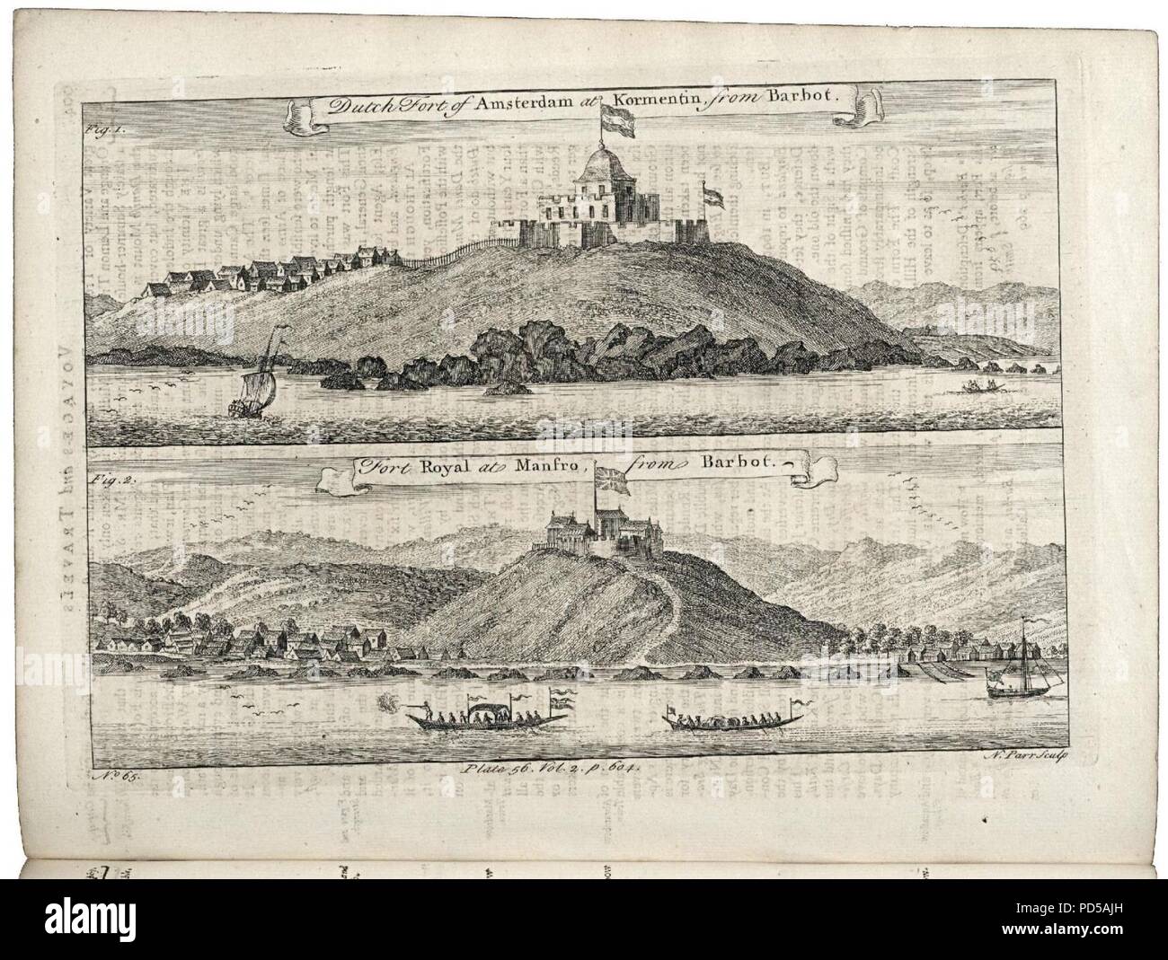 View of Fort Amsterdam at Kormantijn and Fort Royal at Manfro Stock ...