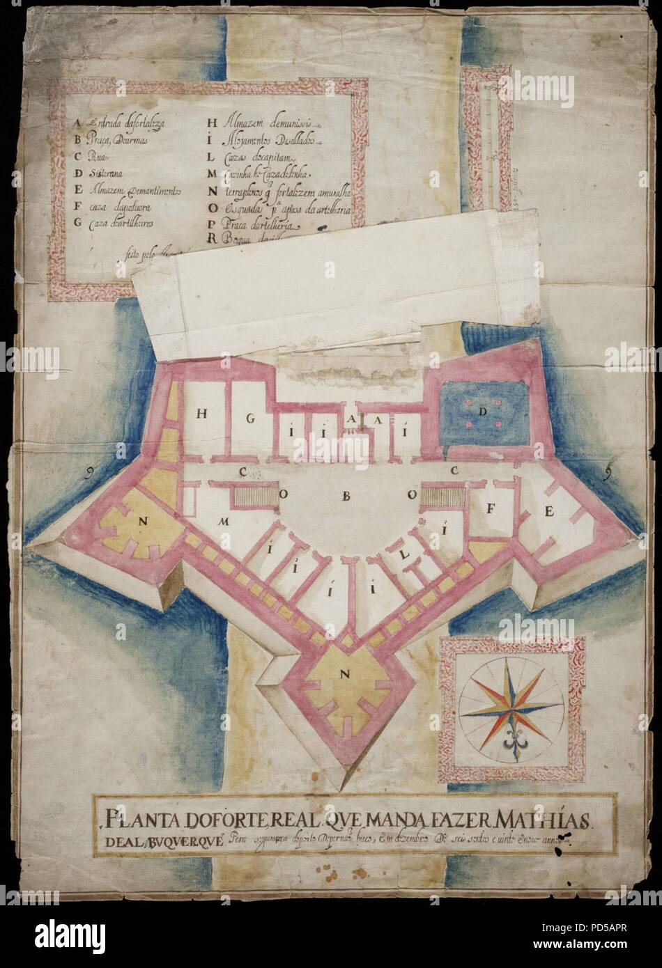 Floor plan of Fort Real Stock Photo - Alamy