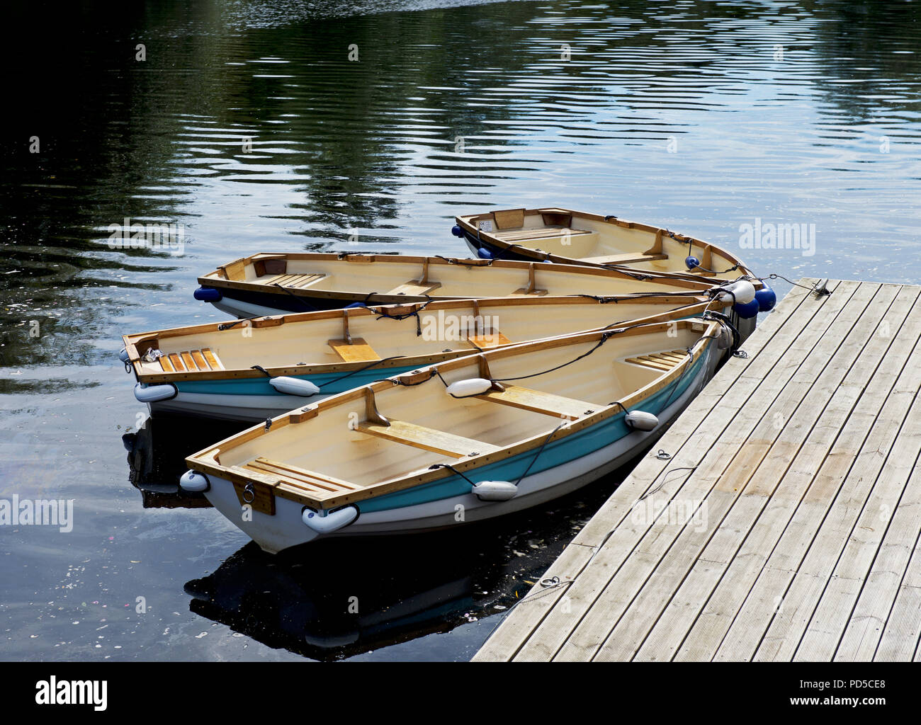 Dinghies for hire, River Tees, Yarm, North Yorkshire, England UK Stock ...