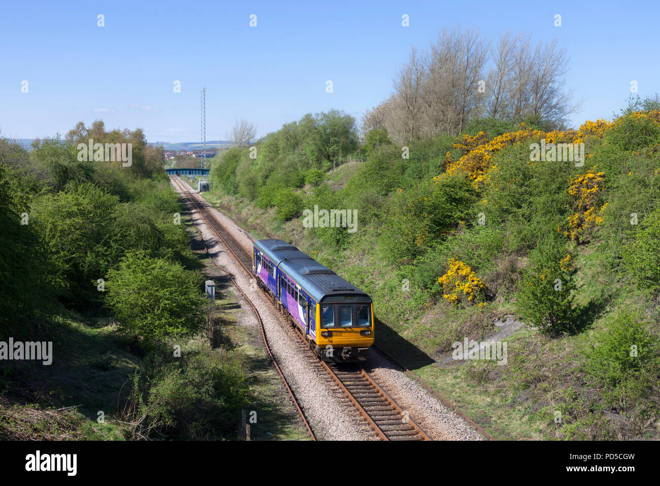 A Northern rail class 142 pacer train at Coundon Grange about to enter ...