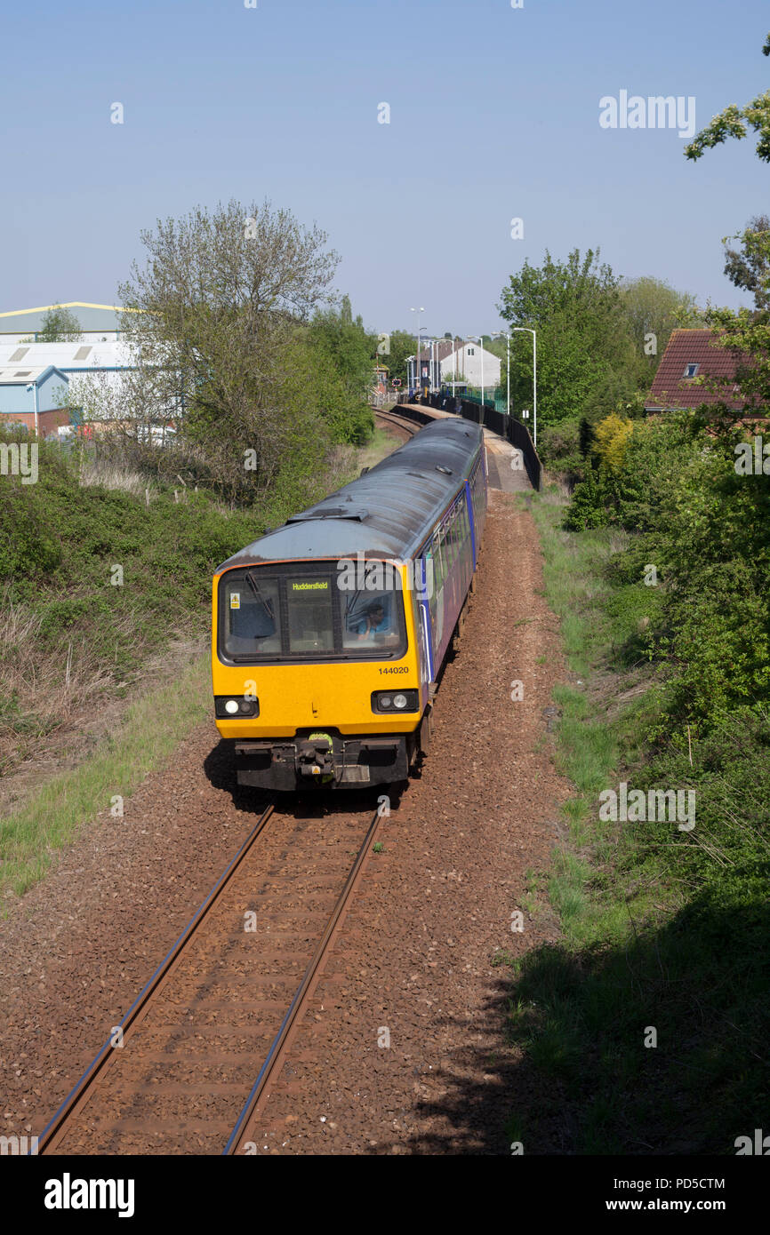 A Northern rail class 144 pacer train at Dodworth railway station on ...