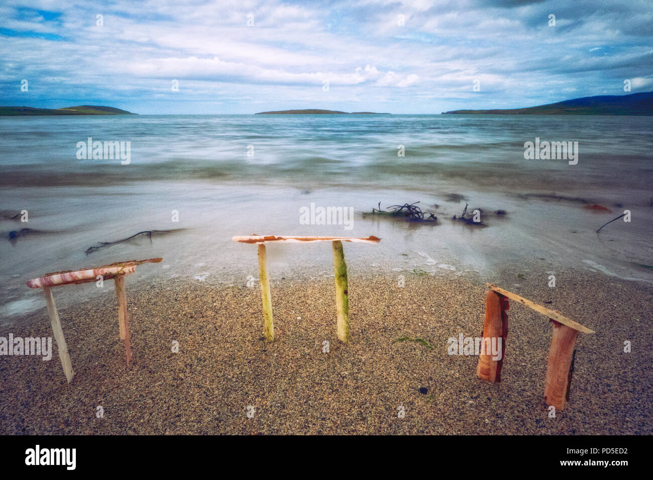 A tribute to Paul MacPhail - Spoots on Evie Sands Stock Photo - Alamy