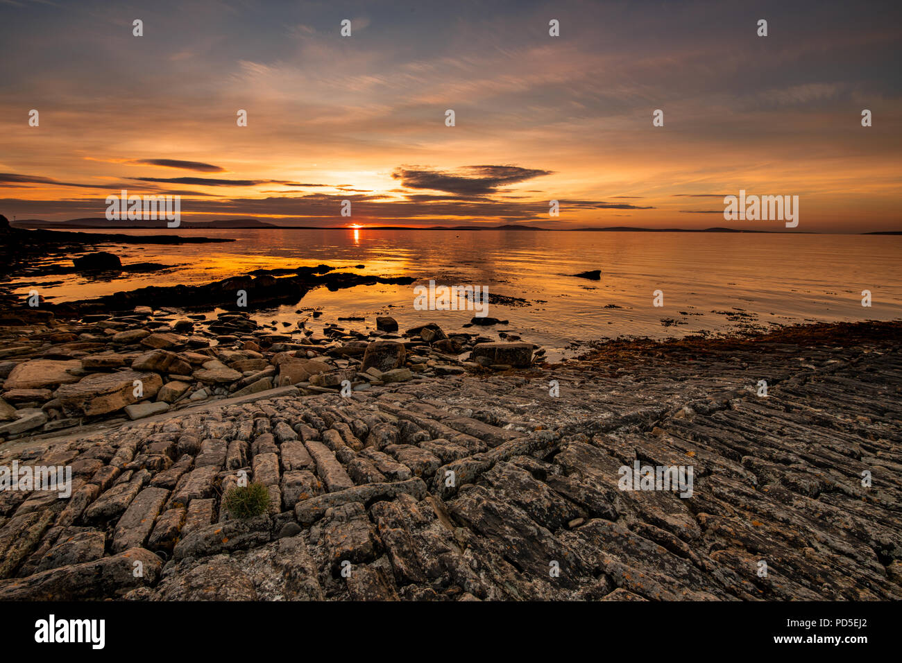 Sunset at Hoxa Head, South Ronaldsay, Orkney Stock Photo - Alamy