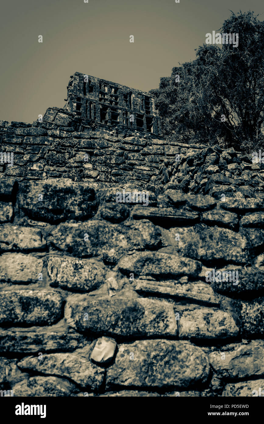 Palenque, Temple of the Sun, Temple of the Cross Complex, ruins of Maya ...