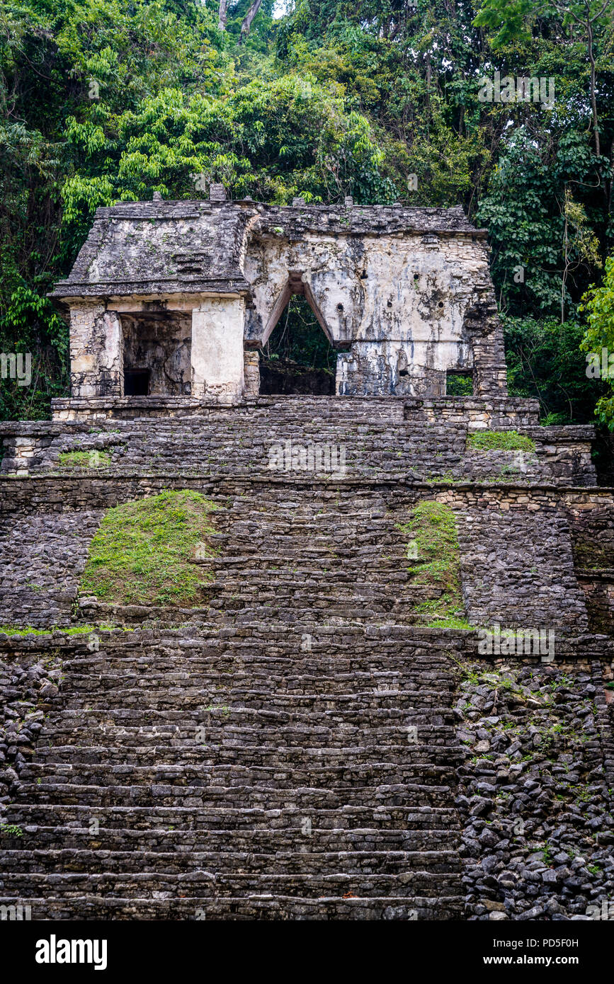 Palenque, Temple of the Scull, ruins of Maya city in southern Mexico ...