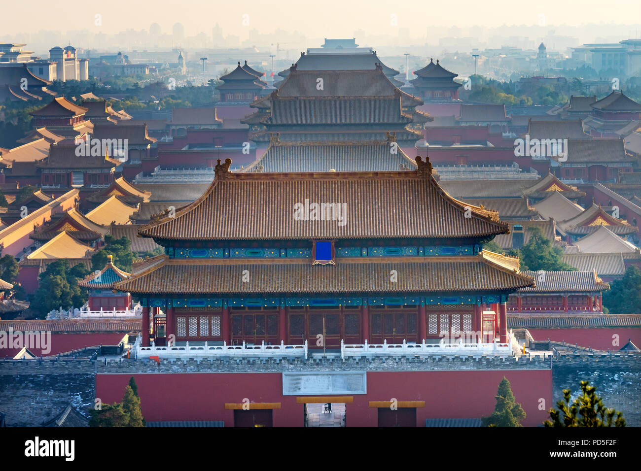 North Red Entrance Many Yellow Roofs Halls Gugong Forbidden City ...
