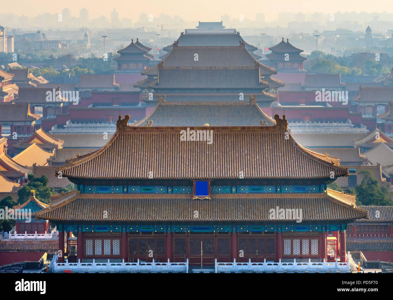 North Red Entrance Many Yellow Roofs Halls Gugong Forbidden City ...