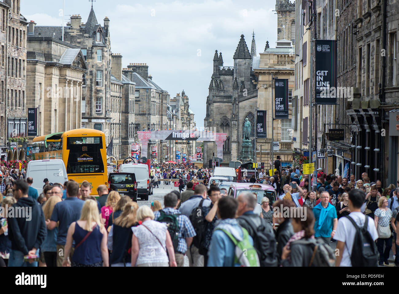 EDINBURGH, SCOTLAND - AUGUST 03, 2018: Busy Streets of Edinburgh ...