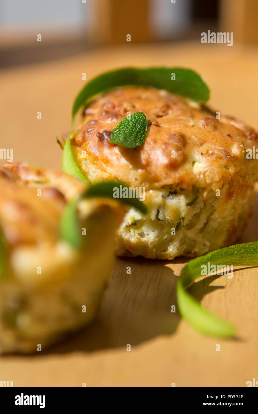Courgette and cheese savoury muffins Stock Photo - Alamy