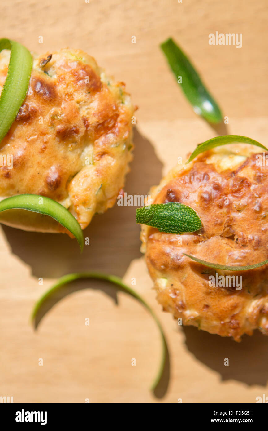 Courgette and cheese savoury muffins Stock Photo - Alamy