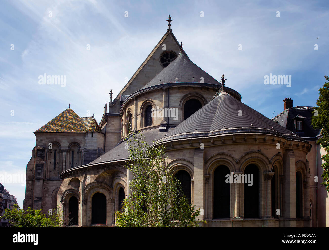View of a traditional, historical building in Paris showing Parisian ...
