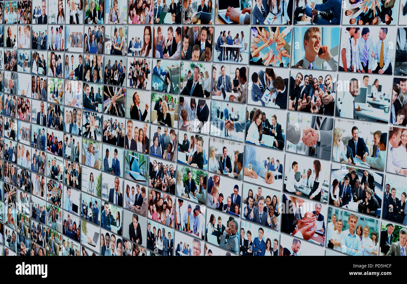 Collage business partners work hi-res stock photography and images - Alamy