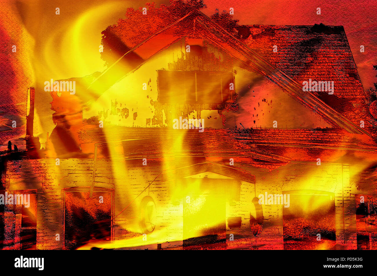 Burning Building Anime