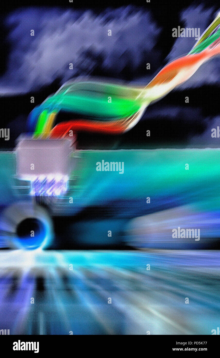 An original photograph of some old computer parts that has been altered ...