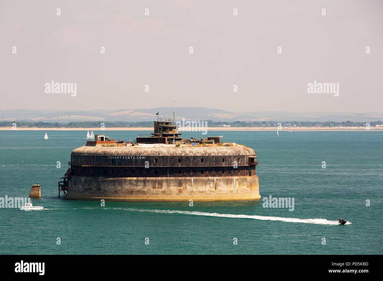 A Solent Fort in the entrance to Portsmouth Harbour, UK Stock Photo - Alamy