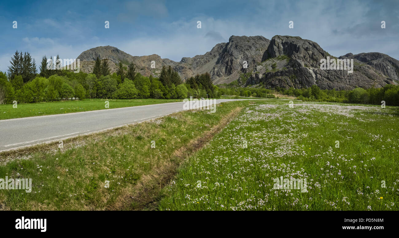 Quiet road on Leka Island, Norway Stock Photo - Alamy