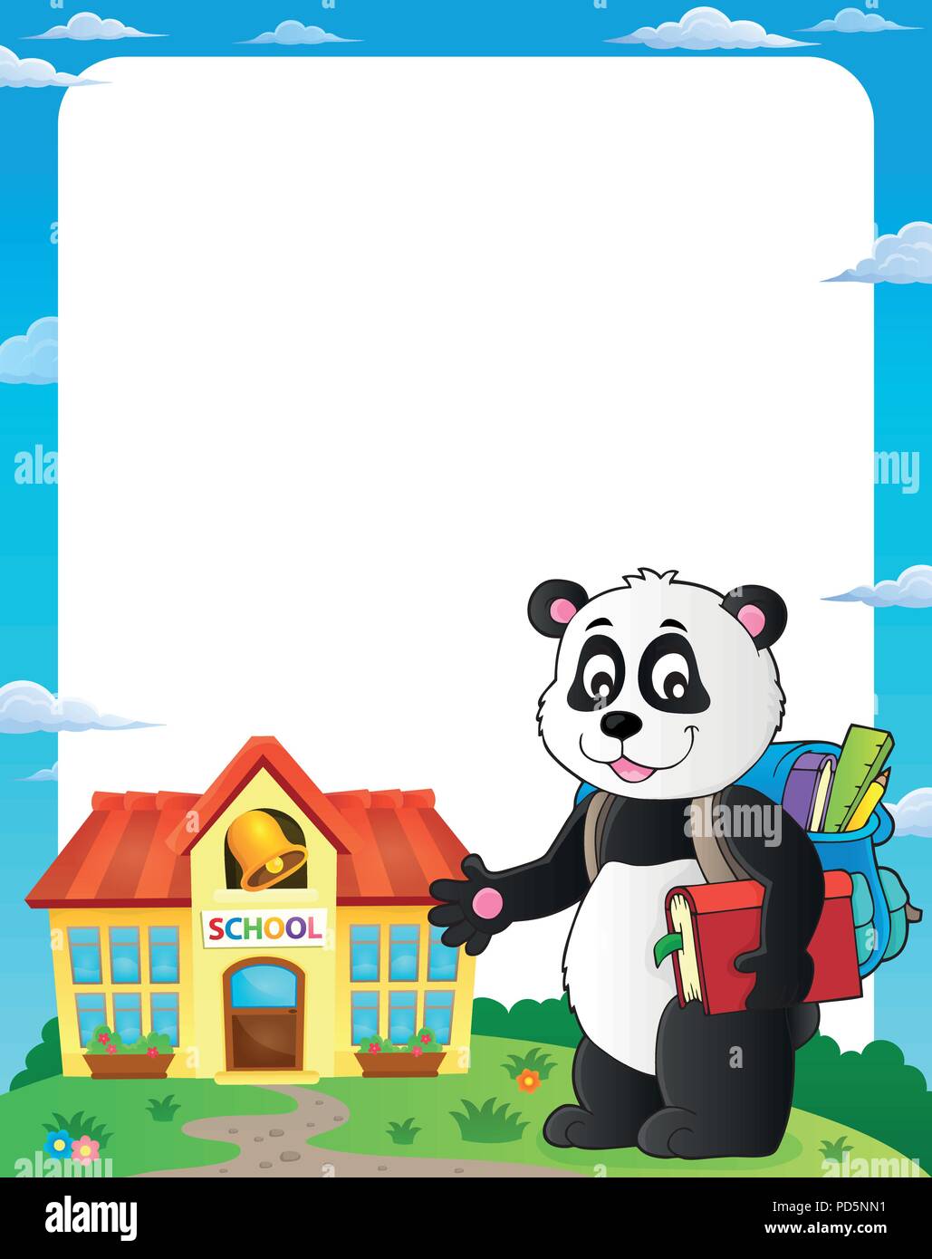 School panda theme frame 1 - eps10 vector illustration Stock Vector ...