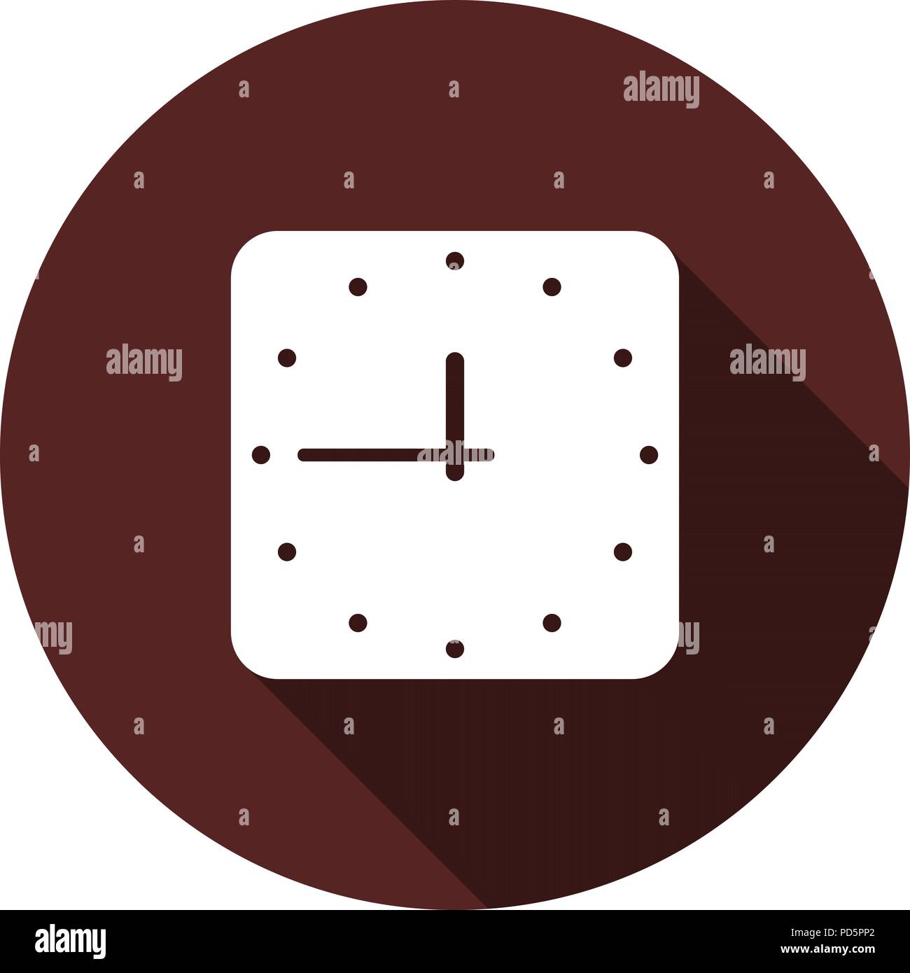 Clock icon on square Stock Vector Images - Alamy