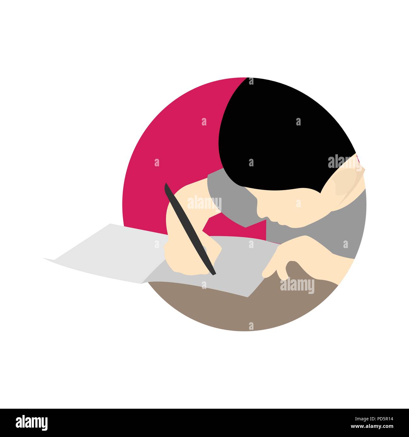 Writing Scene Vector Illustration Symbol Graphic Design Template Stock ...