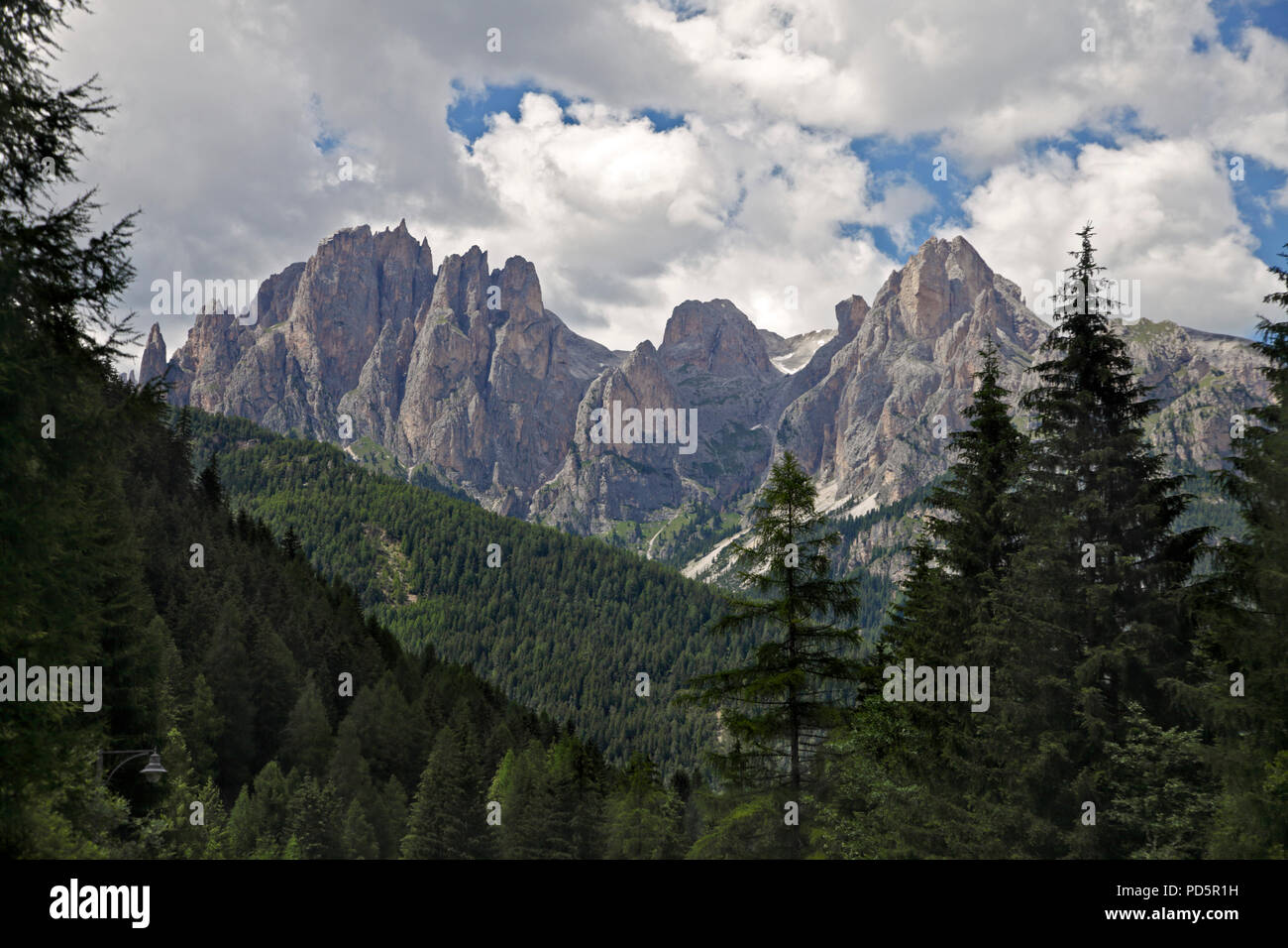 Catinaccio Massif from Pozza di Fassa, Dolomites, Italy Stock Photo - Alamy