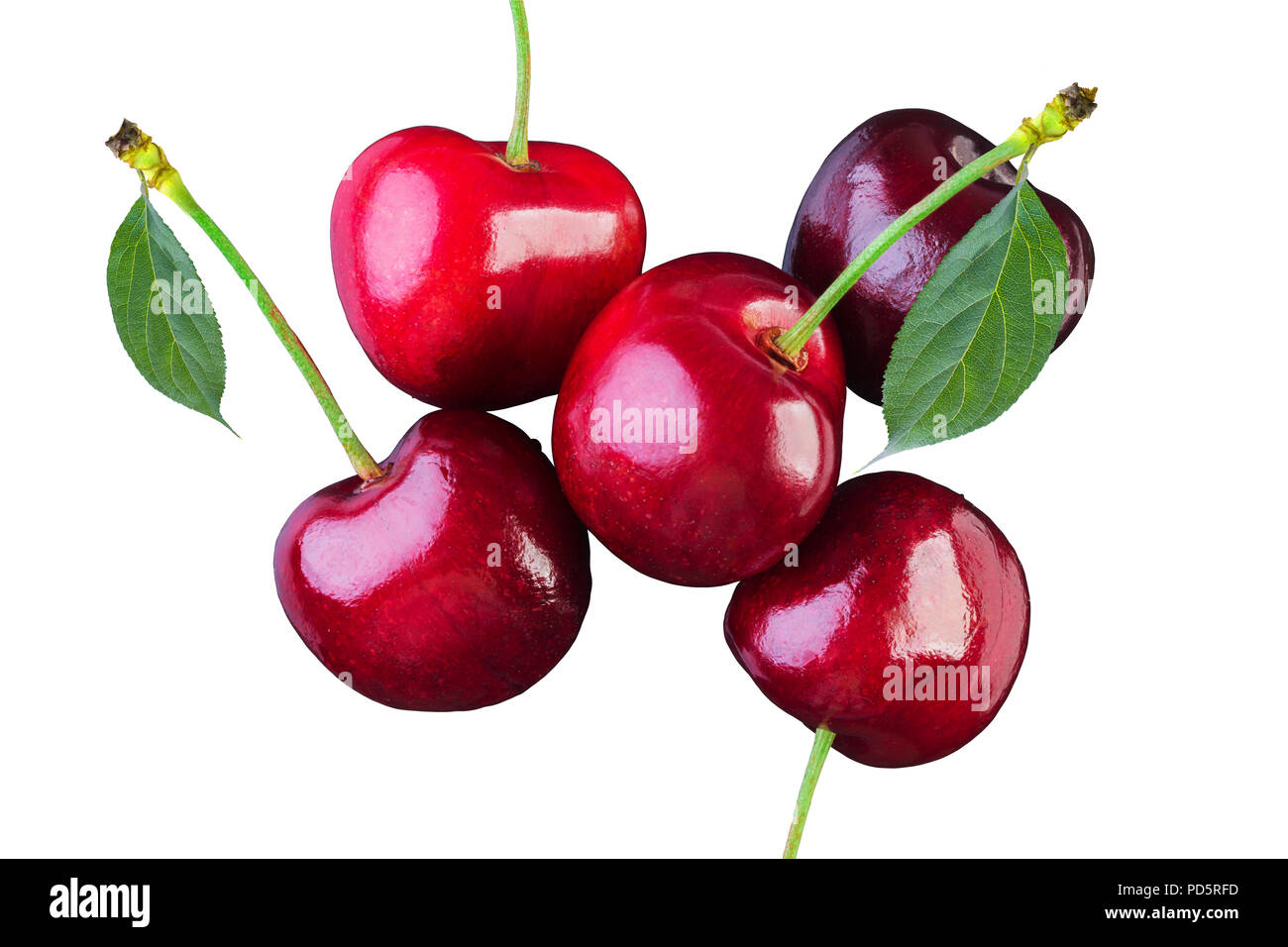 Group of Fresh cherry isolated on white background Stock Photo - Alamy