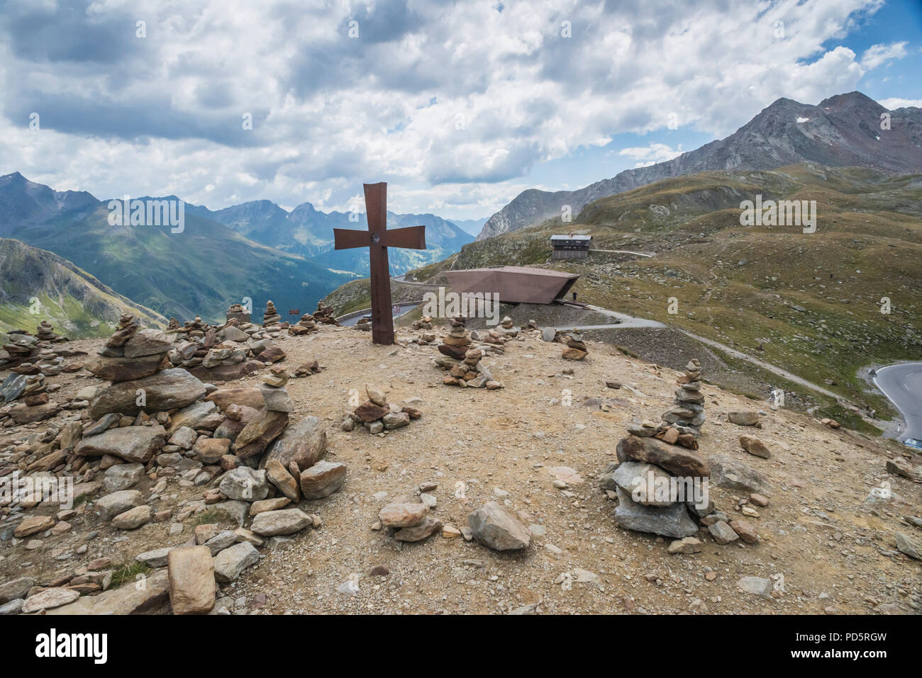 Timmelsjoch alpine pass near Obergurgl in Oetztal mountains of the ...