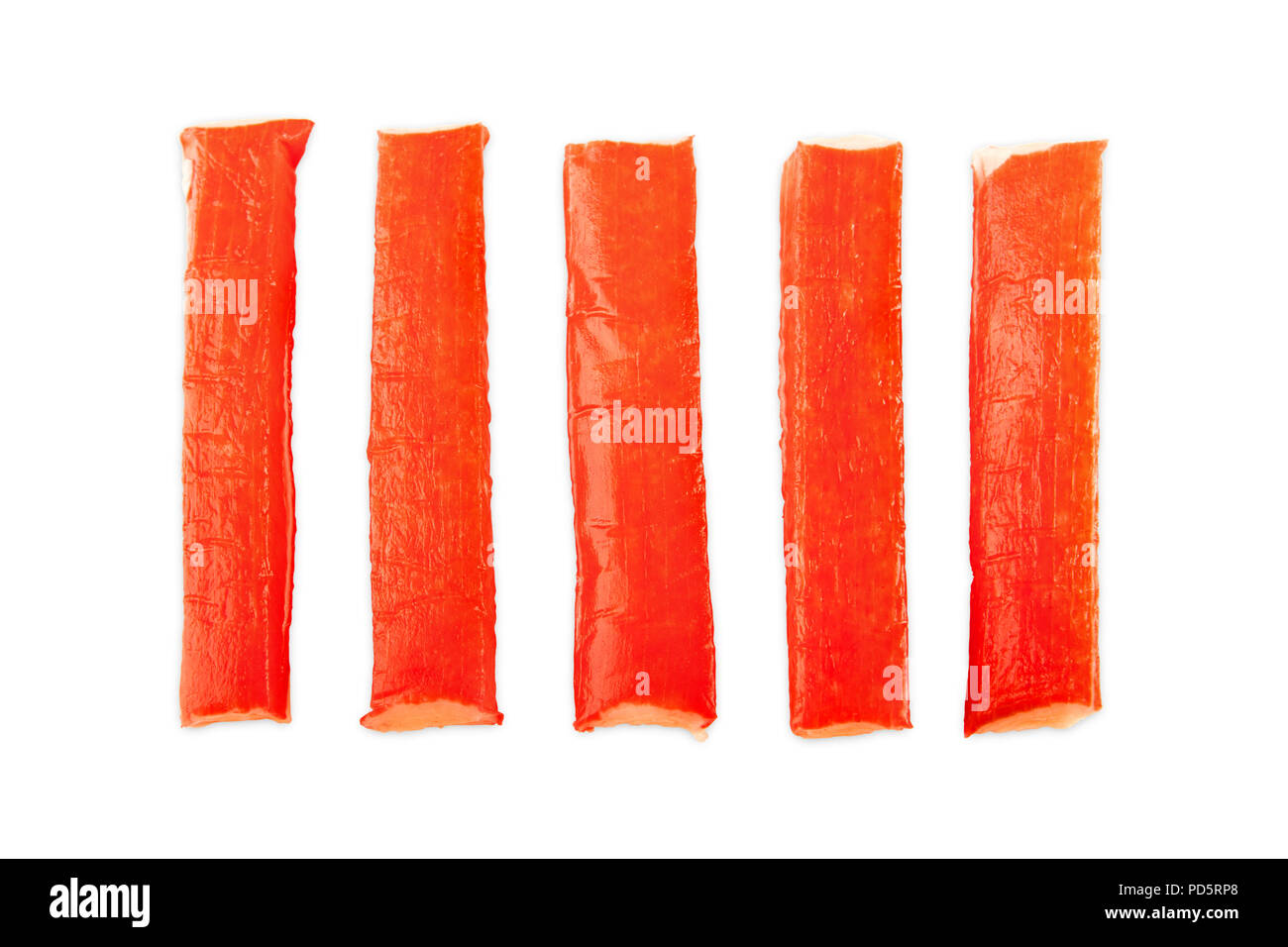 Crab sticks isolated on white background Stock Photo - Alamy